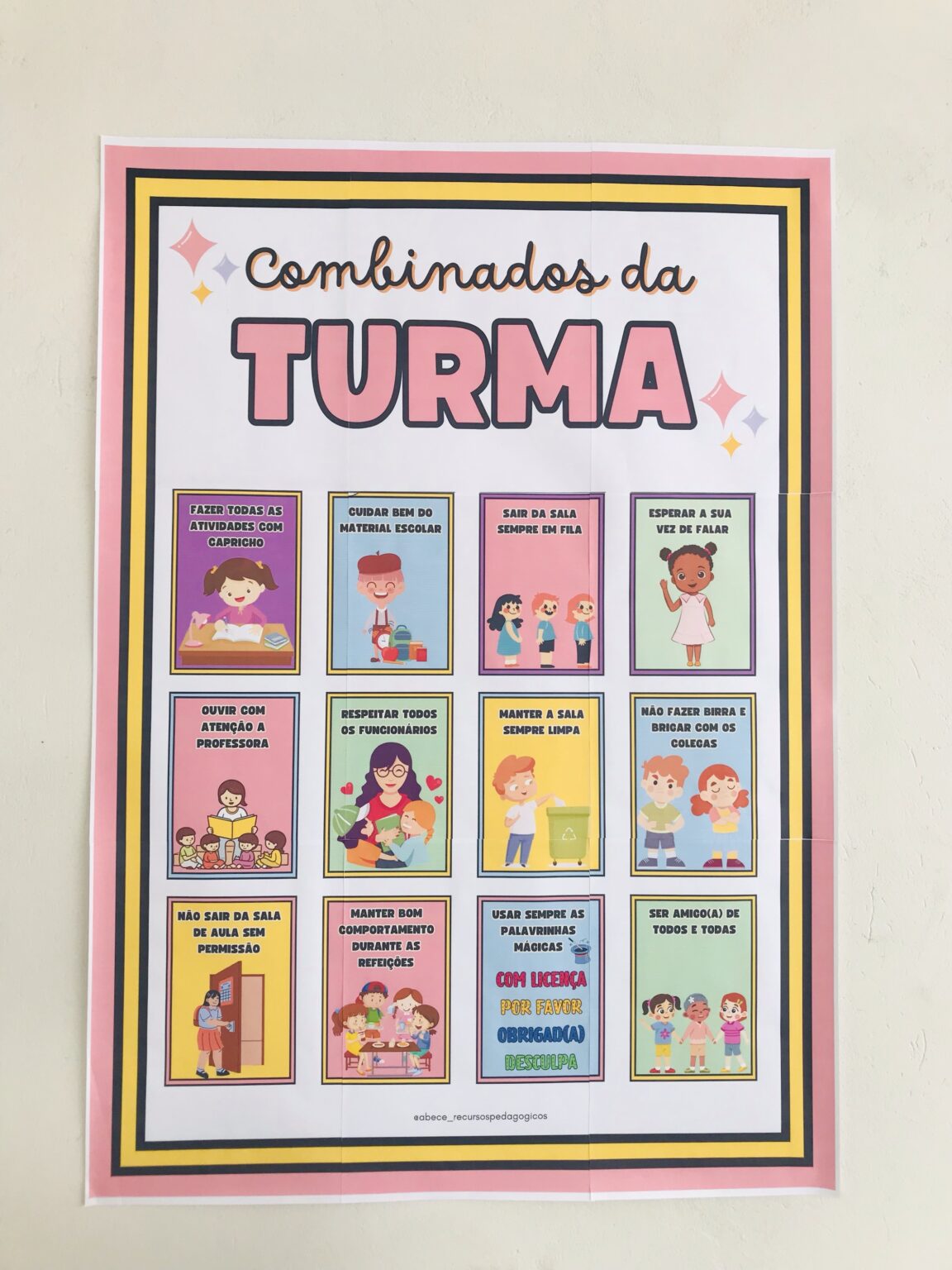 Pôster Combinados da Turma – Abêcê – Recursos Pedagógicos