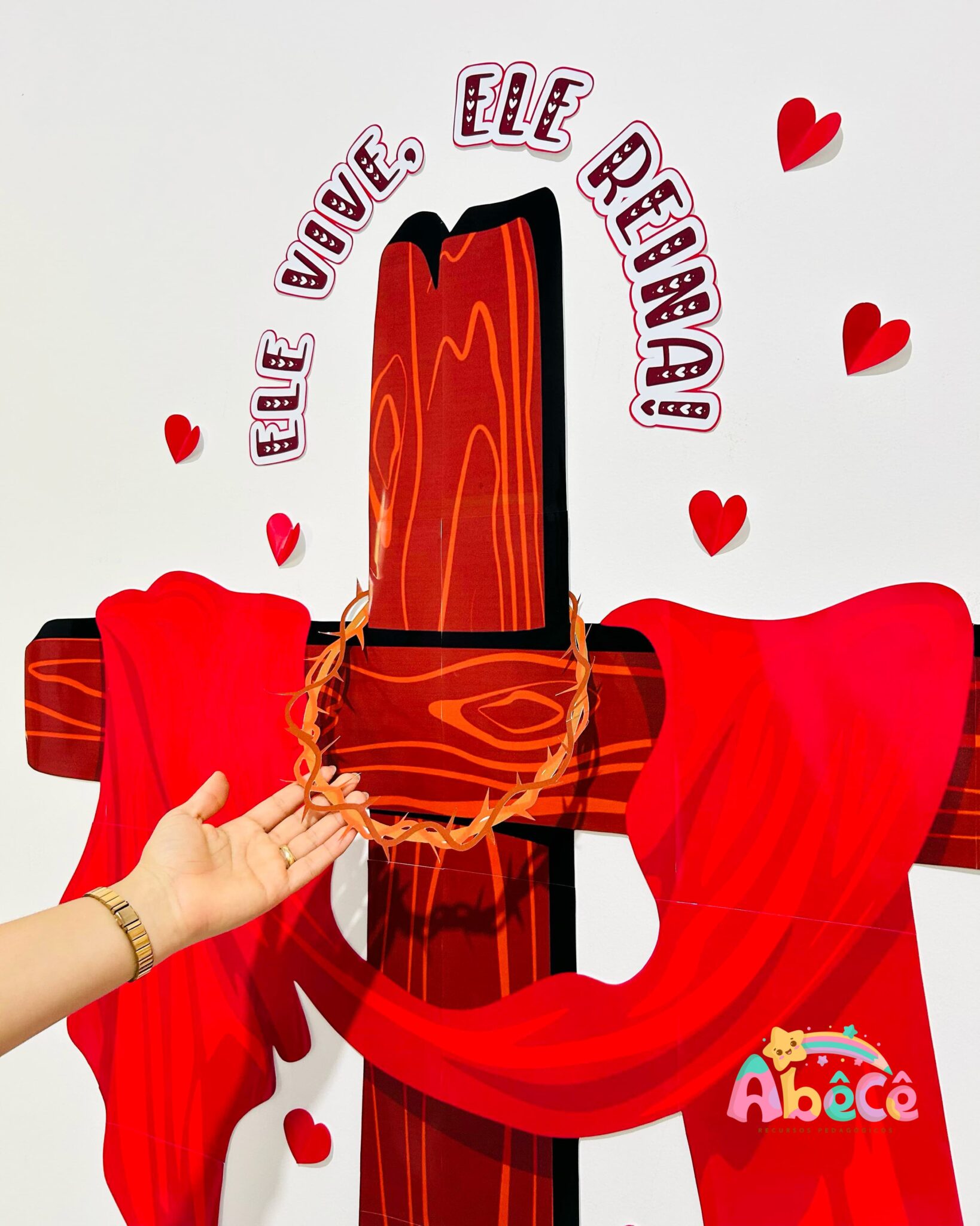 Painel Páscoa Cristã – Ele Vive! Ele Reina! – Abêcê – Recursos Pedagógicos